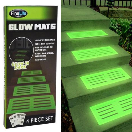 Set of 4 Glow Mats - Safety Mats That Light The Way! - 13 Deals