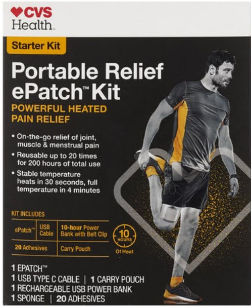 Portable Heated Pain Relief ePatch SET - Starter Kit And Refill Kit ...