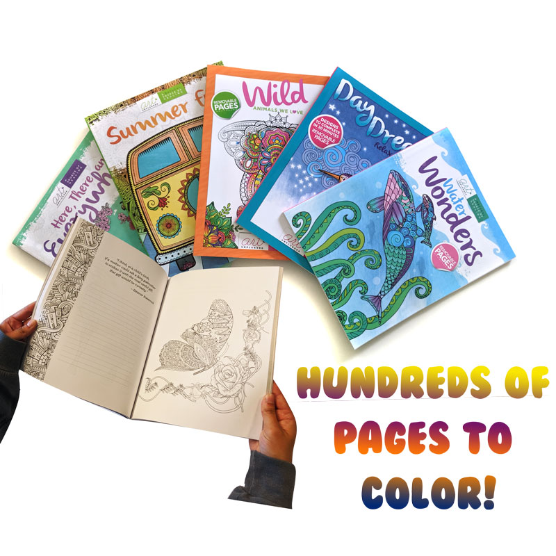 Set of 5 Art Unplugged Adult Coloring Books - Hundreds of Pages To ...