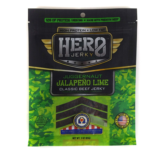 THREE BAGS of Hero Premium Beef Jerky in Jalapeno Lime and Peppered ...