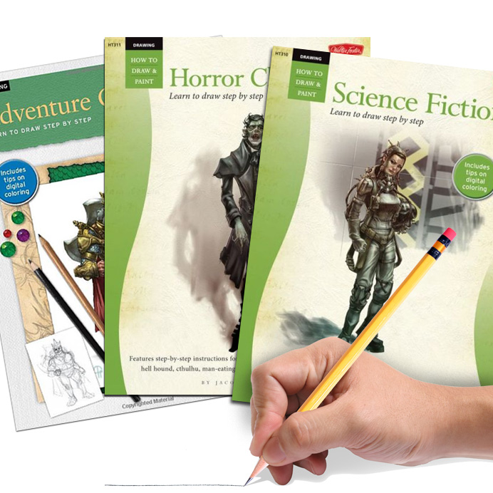 3 Book Set: How To Draw & Paint Horror, Adventure & Science Fiction ...
