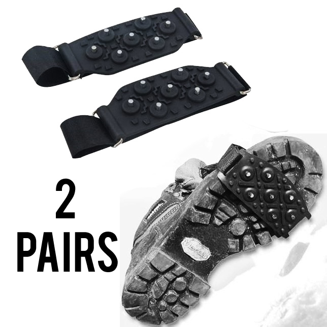 2 Pairs of TPE Compact Ice Grabbers - Fits Any Type Footwear - SHIPS ...