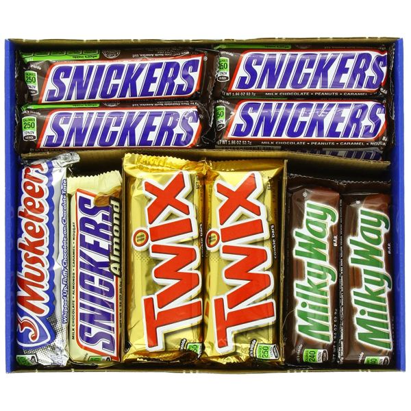 30 Pack of Candy Bar Assortment - 10 Snickers, 8 Twix, 3 Snickers ...