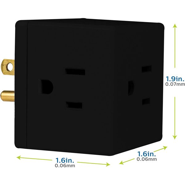 3 PACK of Philips 3-Outlet Side Entry Extenders - Cube design allows ...