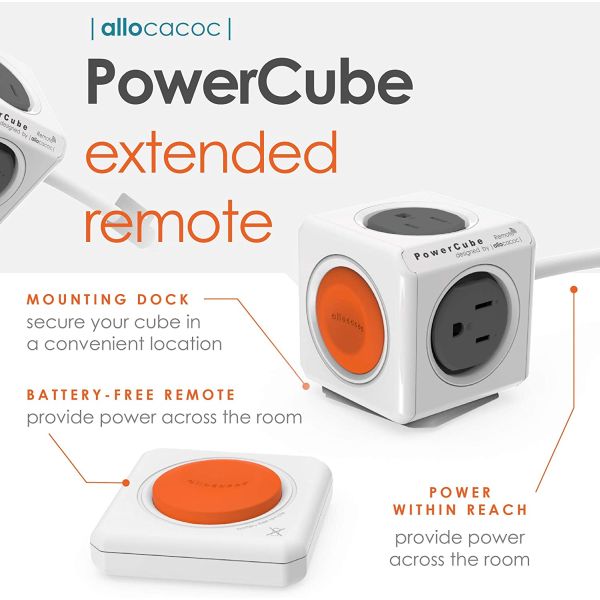 CLEARANCE - Allocacoc Remote Control PowerCube - 4 Outlets with ...