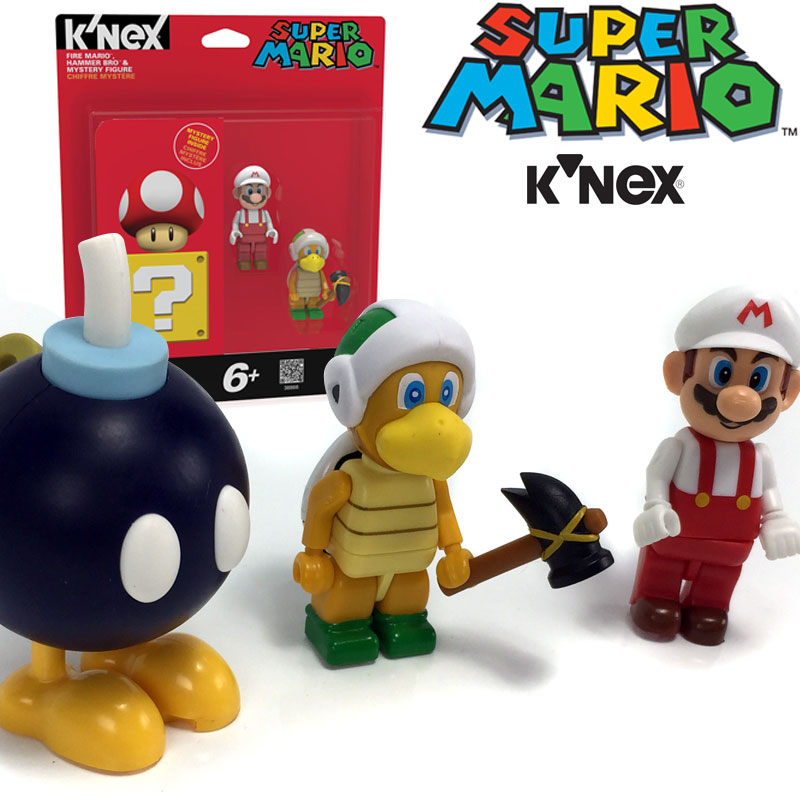 K'NEX Super Mario Figure Pack - Fire Mario, Hammer Bro & Mystery Figure ...