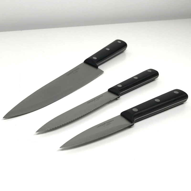 Oneida 3 Piece Triple Rivet Chef, Utility, and Pairing Knife Set - 13 Deals