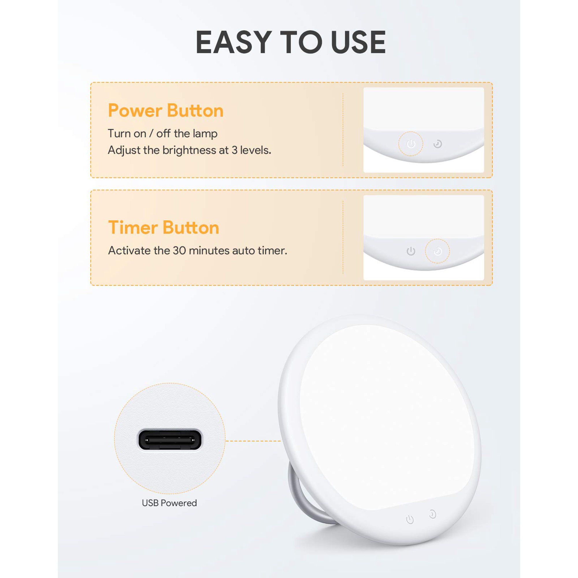 Sunlight Therapy Lamp With Adjustable Brightness - Simulates full ...
