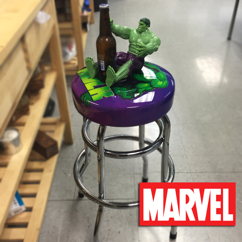 Scratch n Dent SALE - Marvel Universe Chrome Padded HULK Bar Stool ...