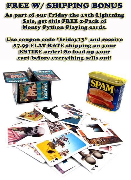 FREE - 2 Pack - Monty Python Playing Cards - See shipping bonus! - 13 Deals
