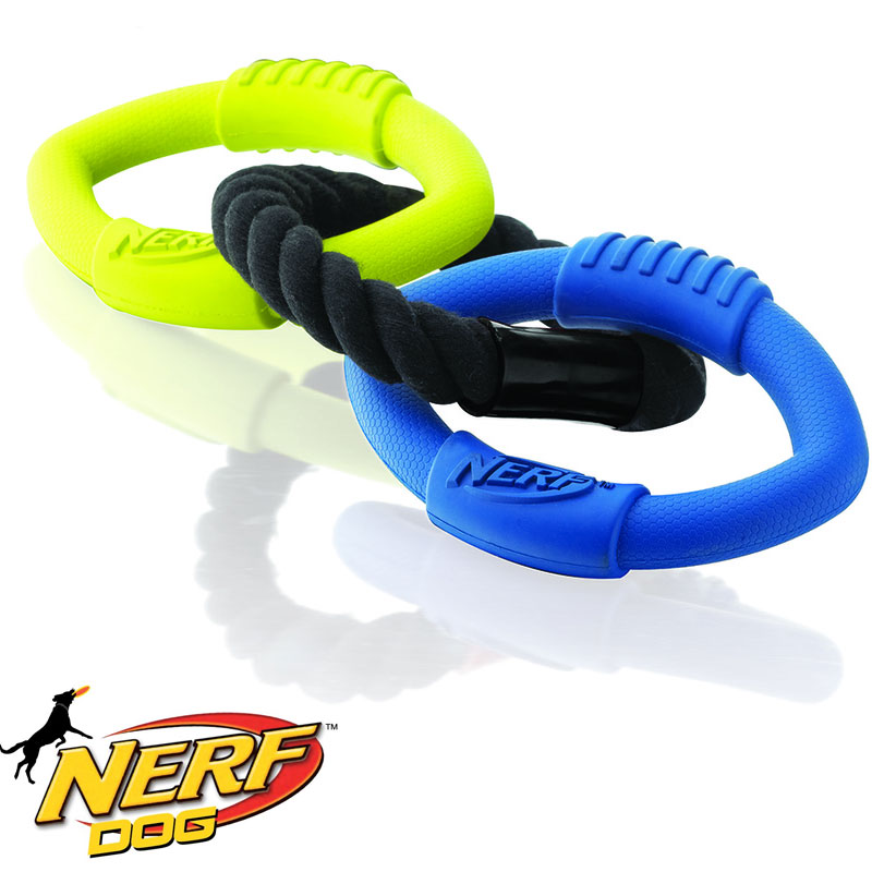 13 Deals - Nerf Dog 9 Inch Three-Ring Tug - SHIPS FREE
