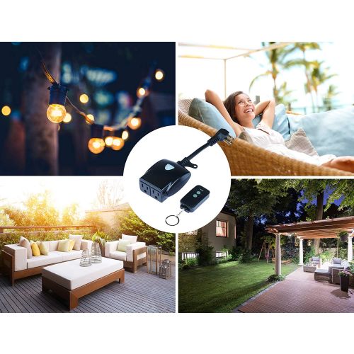 WESTEK Indoor / Outdoor Remote Control Outlet Switch Kit with Wireless ...