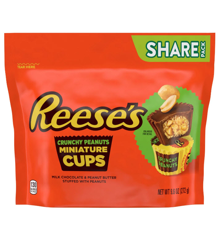 SIX BAGS of REESE'S Crunchy Peanuts Miniatures Milk Chocolate Peanut ...