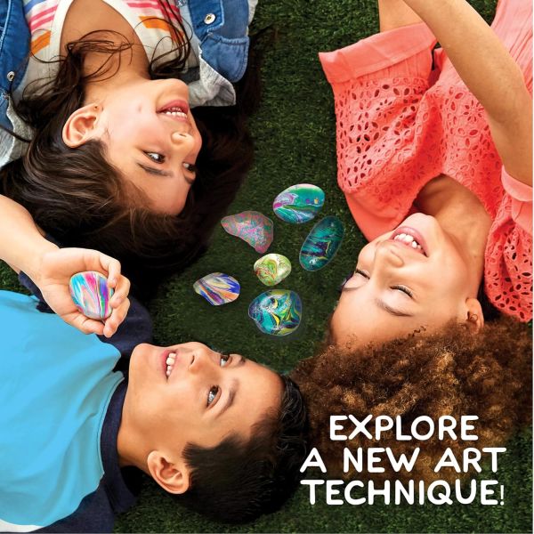 ALMOST SOLD OUT - "Made By Me" Pour Marbled Paint Rock Art - Paint Your ...