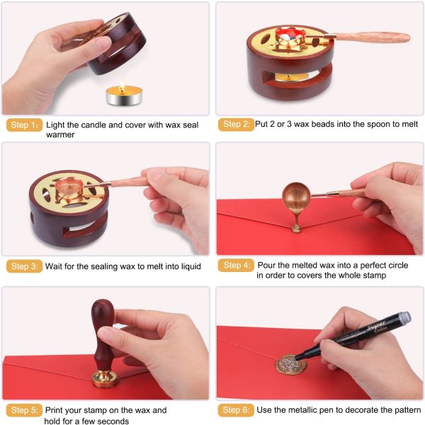 Vintage Wax Letter Seal Kit - 24 Colors of Wax Seal Beads, Sealing Wax ...