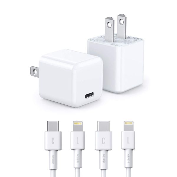 2 PACK of Apple Certified Lightening Charging Cables AND 2 Pack of High ...