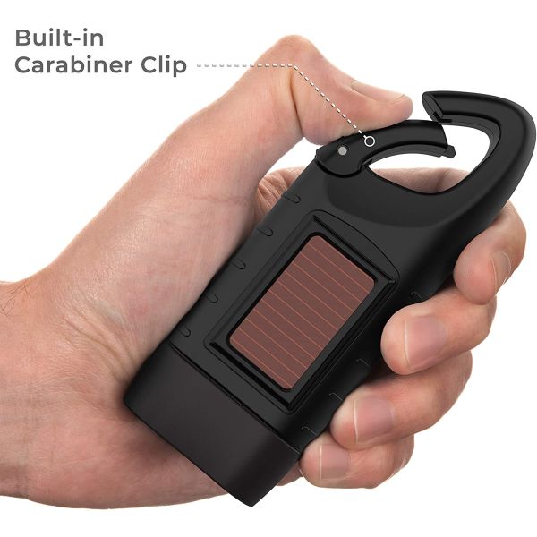 Swiss Safe Rechargeable Flashlight with Solar Power & Hand Crank: High ...