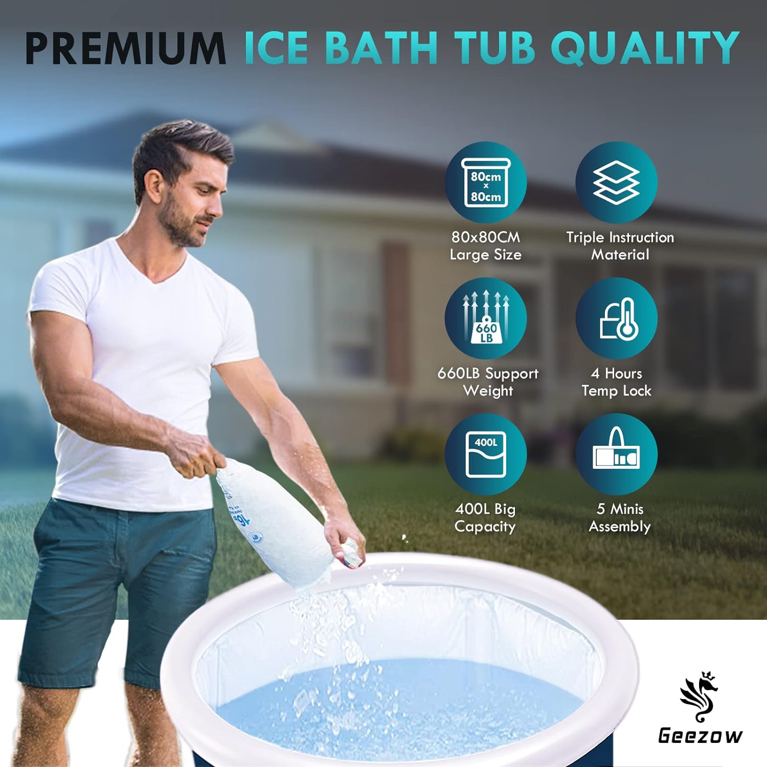 Portable Foldable Ice Bathtub - Amazing for pain, circulation and ...