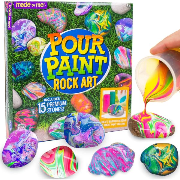 ALMOST SOLD OUT - "Made By Me" Pour Marbled Paint Rock Art - Paint Your ...