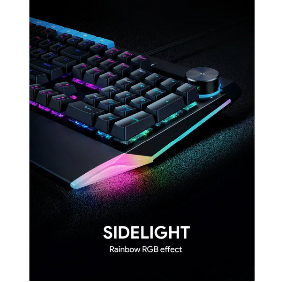 Backlit RGB Light Up KMG17 Mechanical Keyboard 104 Key with Volume ...
