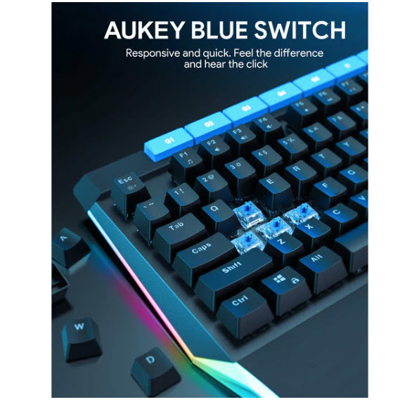 Backlit RGB Light Up KMG17 Mechanical Keyboard 104 Key with Volume ...