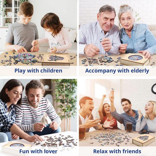 O WOW Crazy Cow Wooden Puzzle - 271 Unique Shaped Pieces Jigsaw Puzzles ...