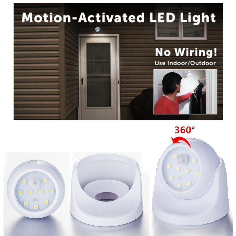 Wireless Indoor/Outdoor Motion Activated Ultra Bright COB LED Stick Up ...