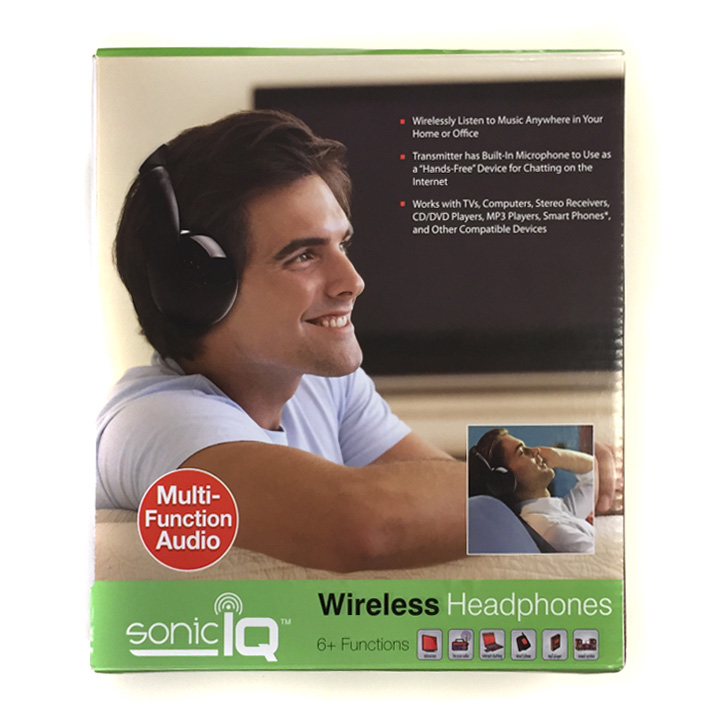 Sonic IQ Wireless Headphones - 6 Functions - Listen to TV & Music ...