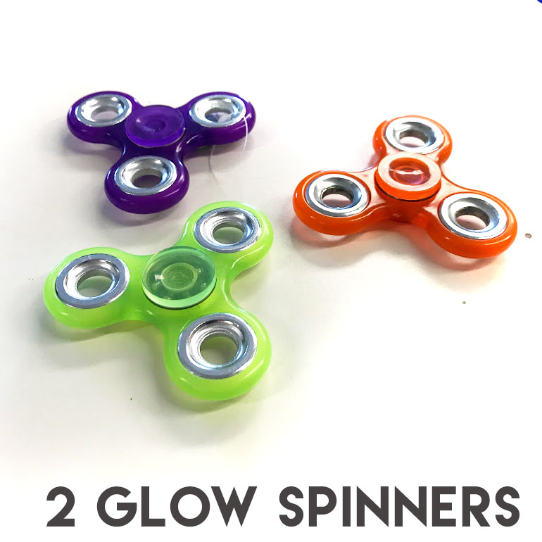 $5 BUCK DEAL! - 6 Pack of Spinners - 2 LED - 2 Metallic - 2 Glow-In-The ...