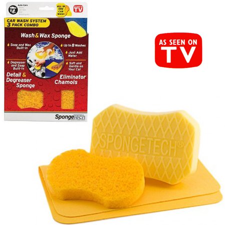 SpongeTech Wash and Wax Sponge Three Pack Combo - As Seen On TV! - 13 Deals