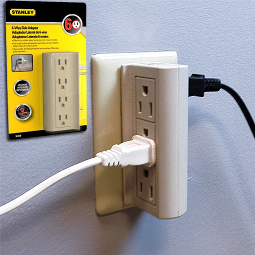 6 Outlet Grounded Side Entry Outlet Multiplier by STANLEY - Creates ...