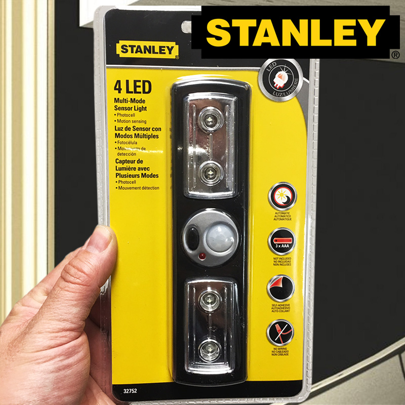 Wireless Stanley 4 LED Multi-Mode Sensor Light - Motion Activated or ...