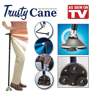 Trusty Cane - Sturdy Folding Cane with Built -In Lights - Ships Free ...