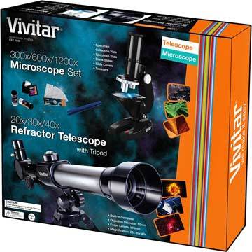 Telescope and Microscope Combo Set - Explore the Sky and Small ...