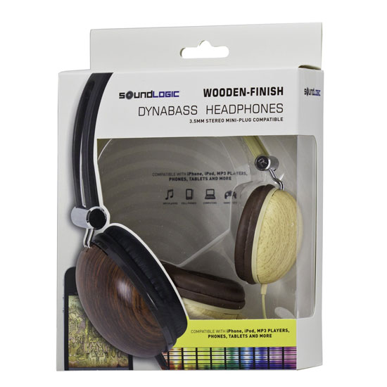 Sound Logic Wooden Headphones - Dark and Light Styles Available - Ships ...