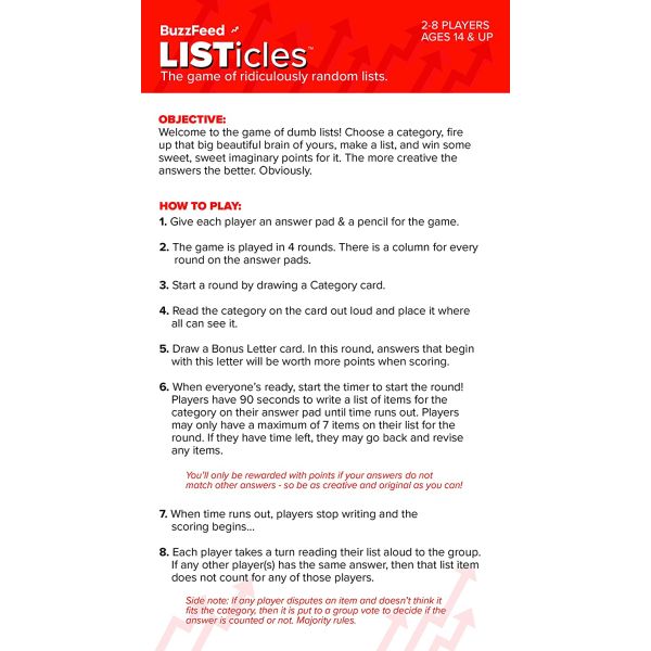 Buzzfeed Party Game - Listicles - The game of ridiculously random lists ...